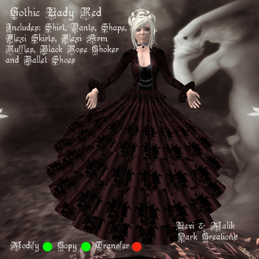 Second Life Marketplace Gothic Lady Red